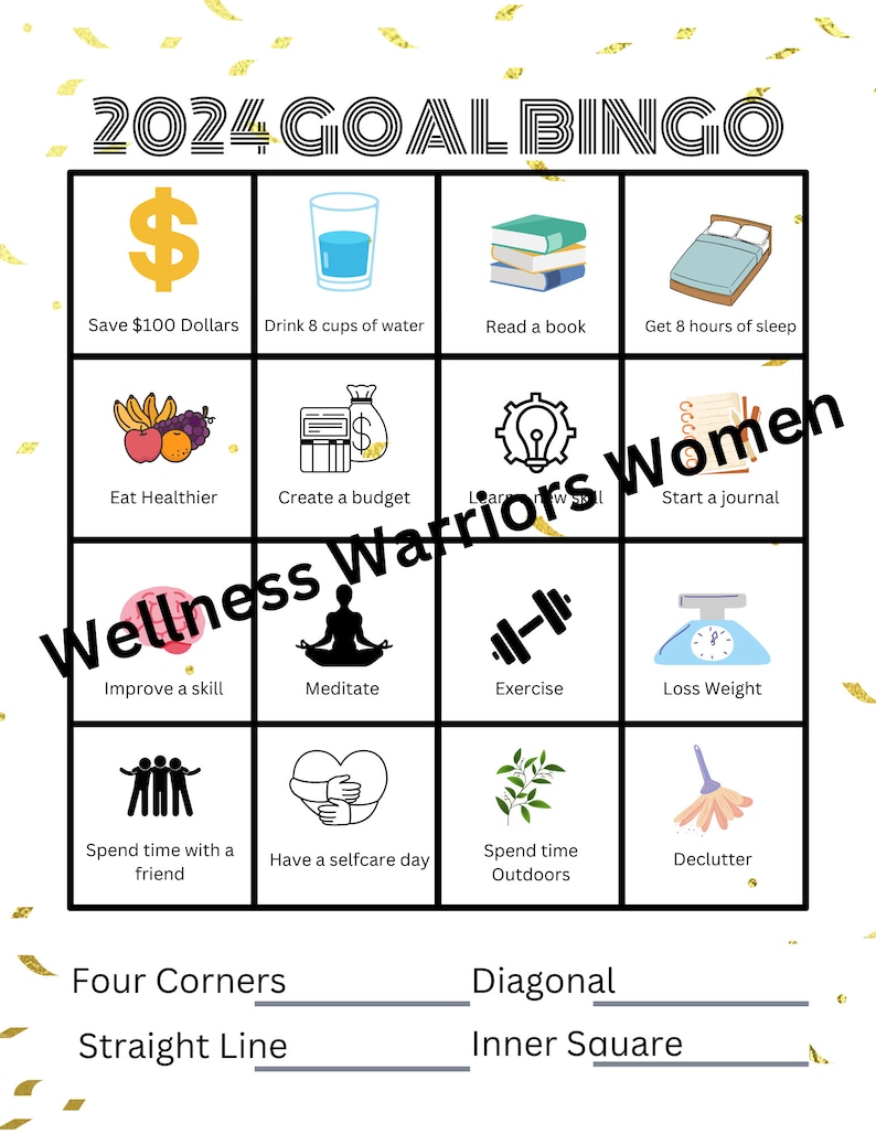 2024 Goal Bingo Easy Goal Bingo Gamify Your Goals Digital Goal Bingo - Etsy