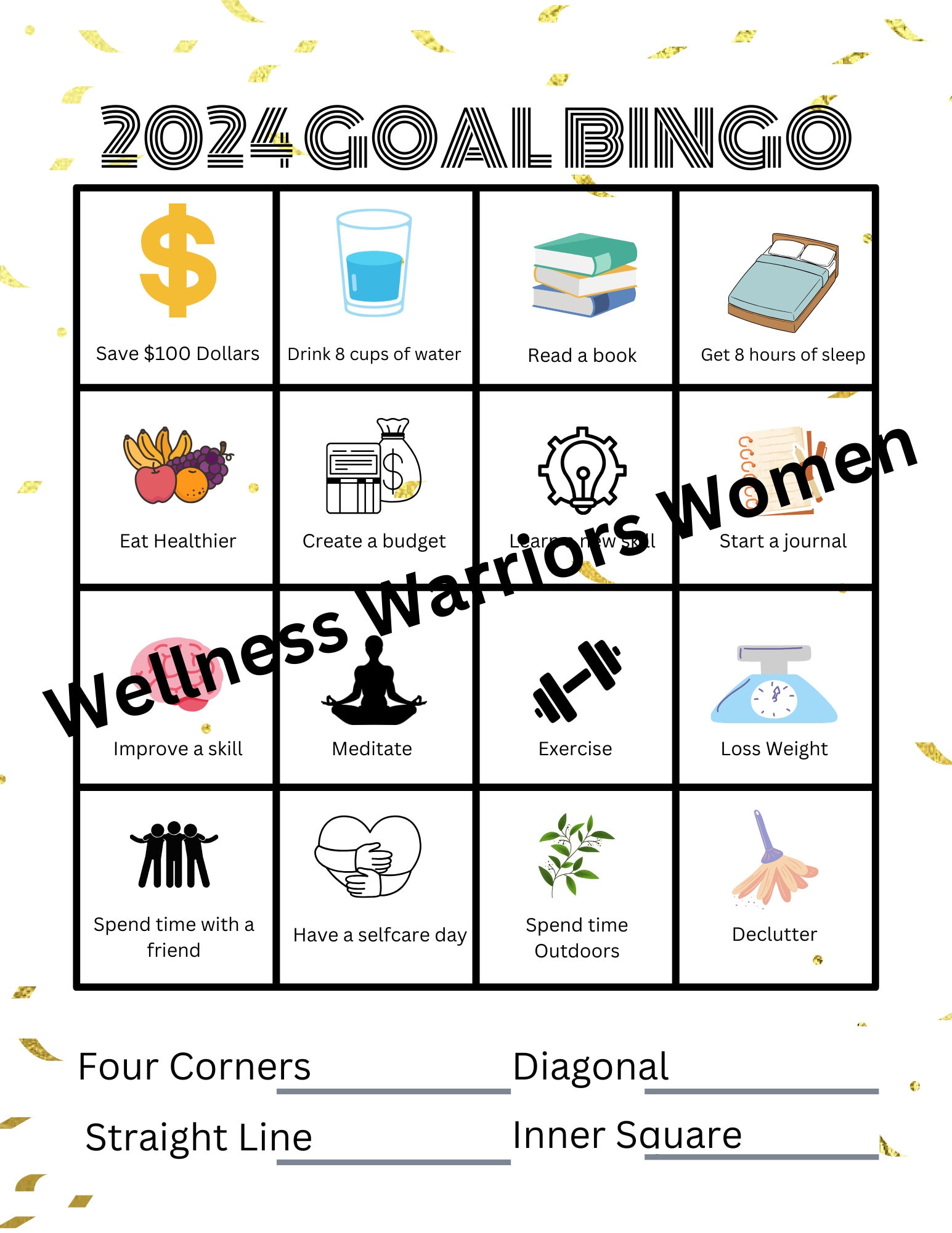 2024 Goal Bingo Easy Goal Bingo Gamify Your Goals Digital Goal Bingo - Etsy