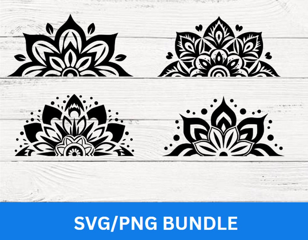 Half Mandala SVG/PNG - Etsy