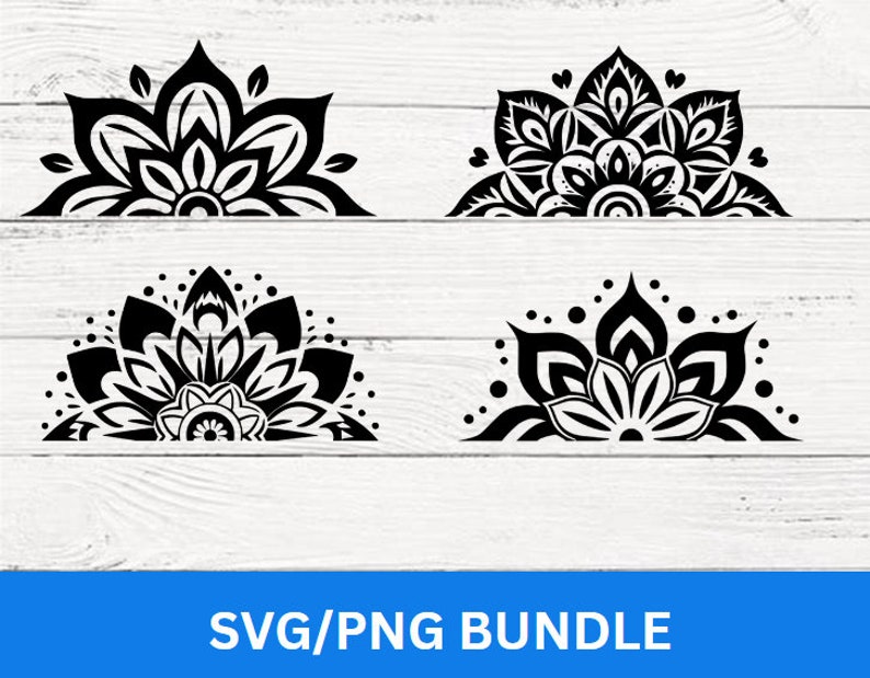Half Mandala SVG/PNG - Etsy