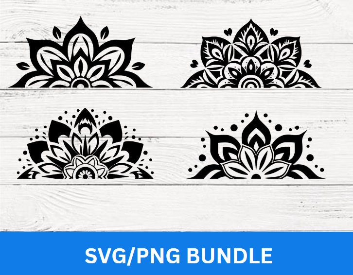 Half Mandala SVG/PNG - Etsy