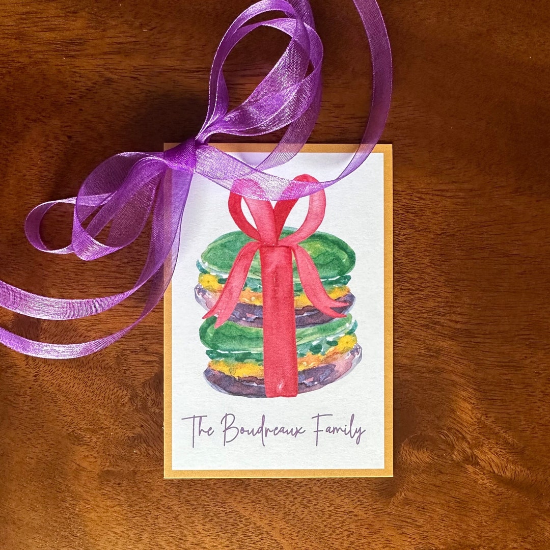 Macaron Tag Mardi Gras Enclosure Gift Tag - Etsy