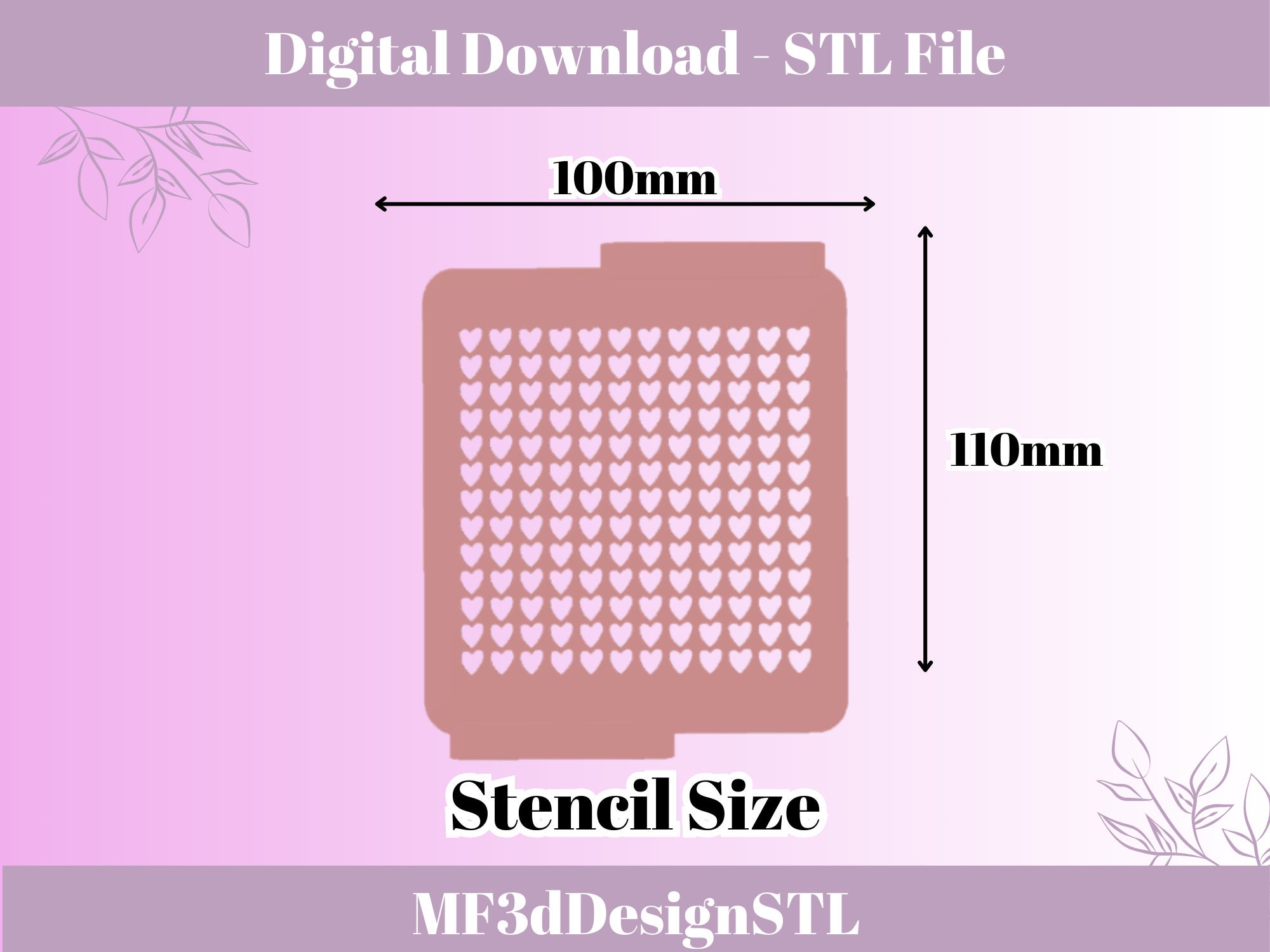 Digital Heart Sprinkle Stencil - 3 Sizes - Digital STL File for Royal ...