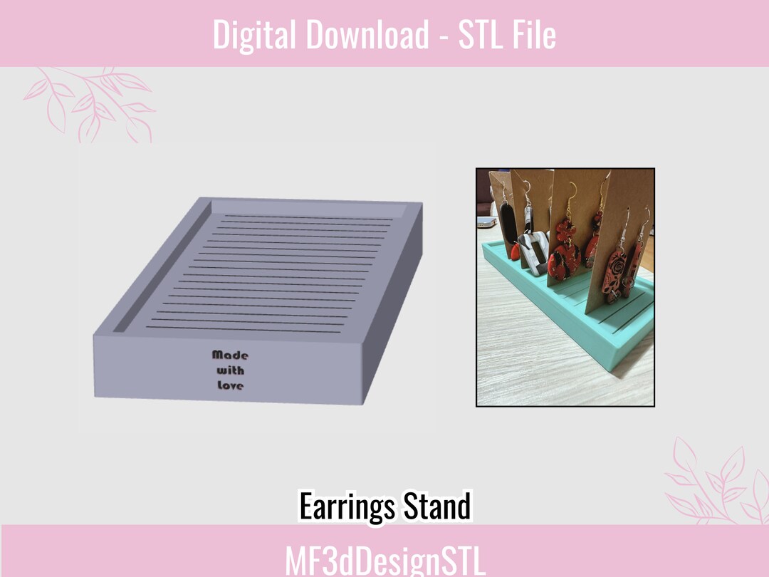 Earrings Stand | Earrings Holder STL File | Digital STL File Download ...