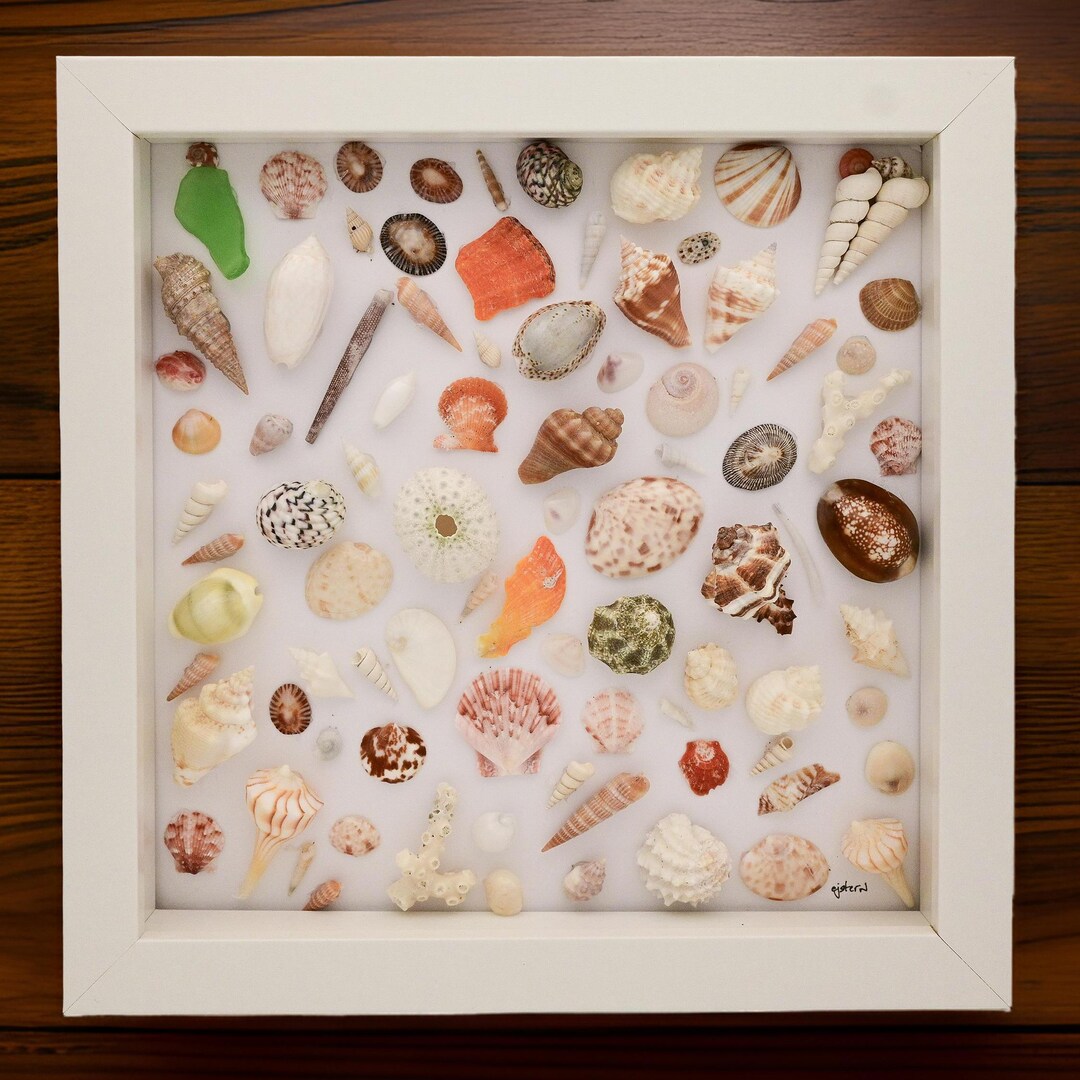 Seashell Handmade Art, Sea Glass Handmade Art, Handmade Wall Decor ...