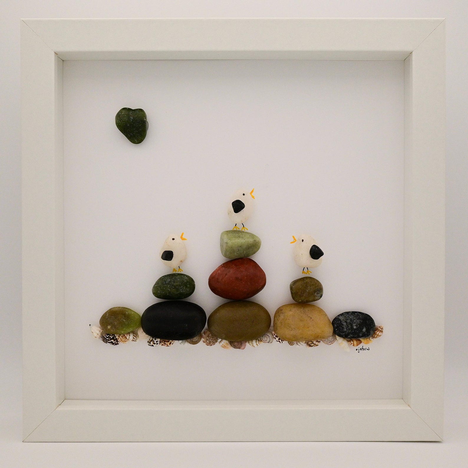 Handmade Wall Decor, Rock Wall Art, Seashell Wall Decor, Seagulls ...