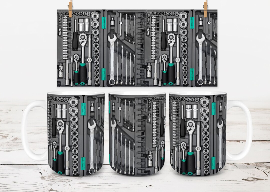 Mechanic Tool Box Mug Wrap Design for 11oz and 15oz Mugs, Tool Box ...