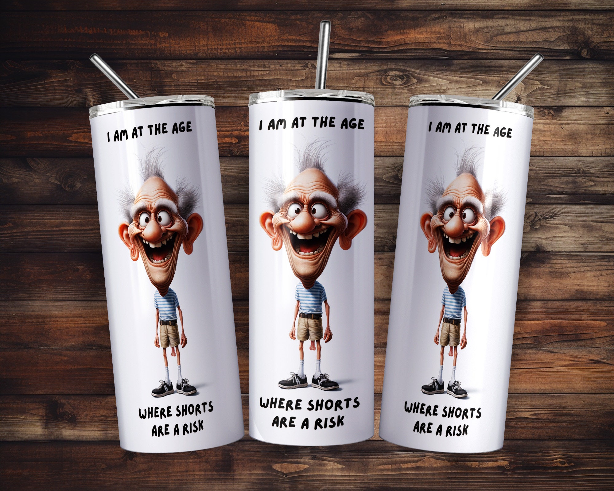 Funny Mens Sublimation Design for 20oz Tumbler Wrap, Shorts Are a Risk ...