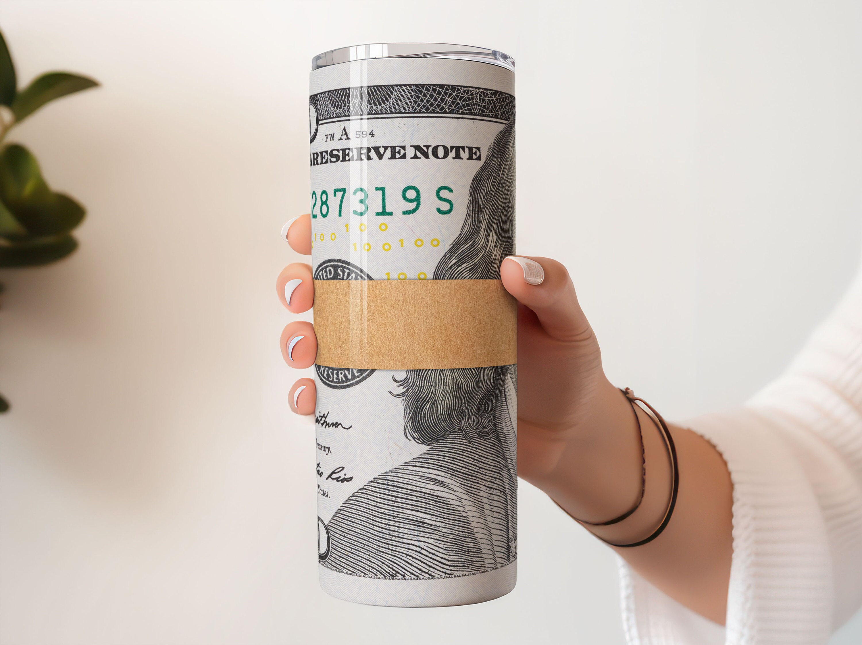 Money Roll Band Tumbler Wrap PNG Seamless Design 100 Dollar Bill ...