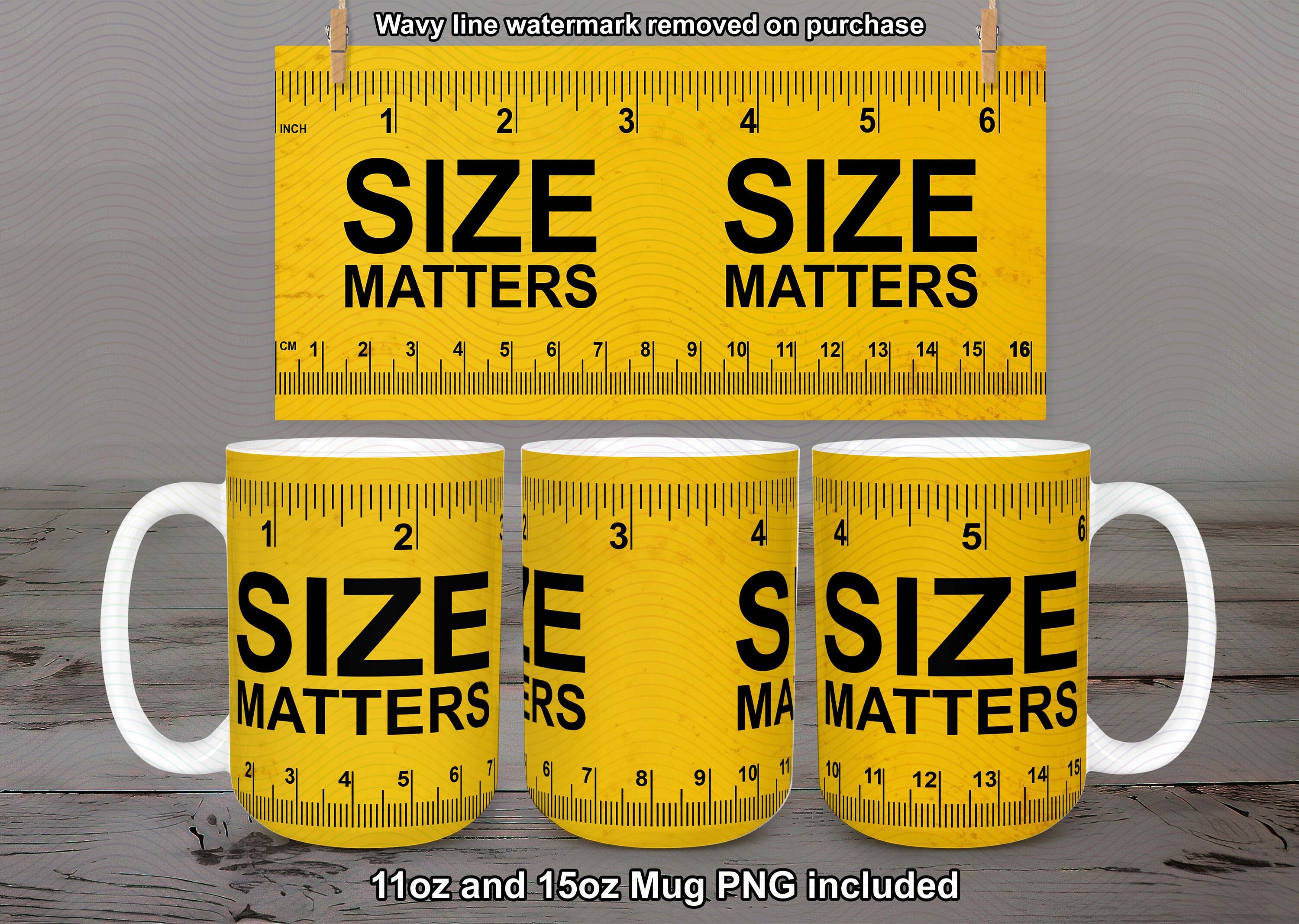 Size Matters Funny Mug Design for Men, 11oz and 15oz Mug Sublimation ...