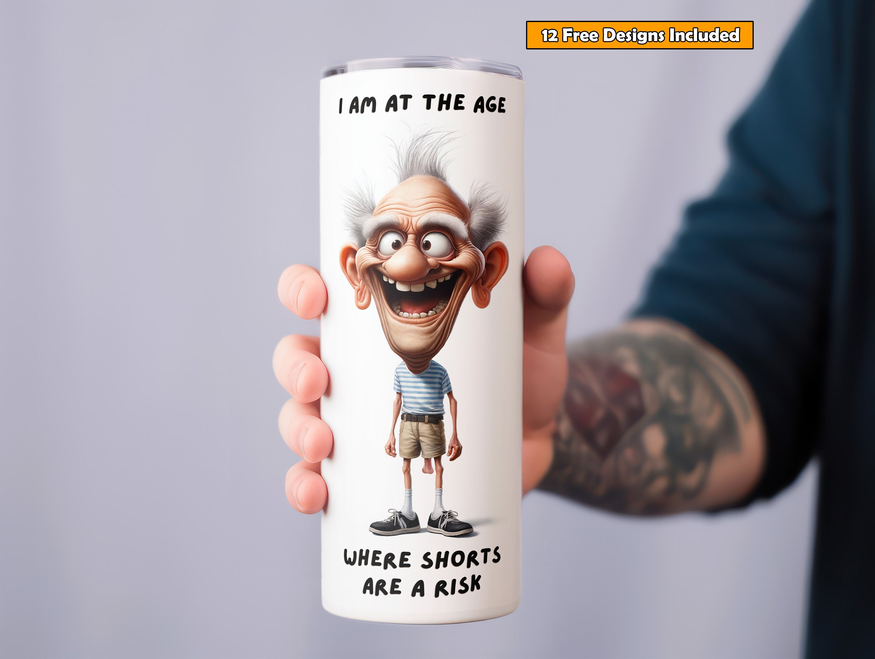 Funny Mens Sublimation Design for 20oz Tumbler Wrap, Shorts Are a Risk ...