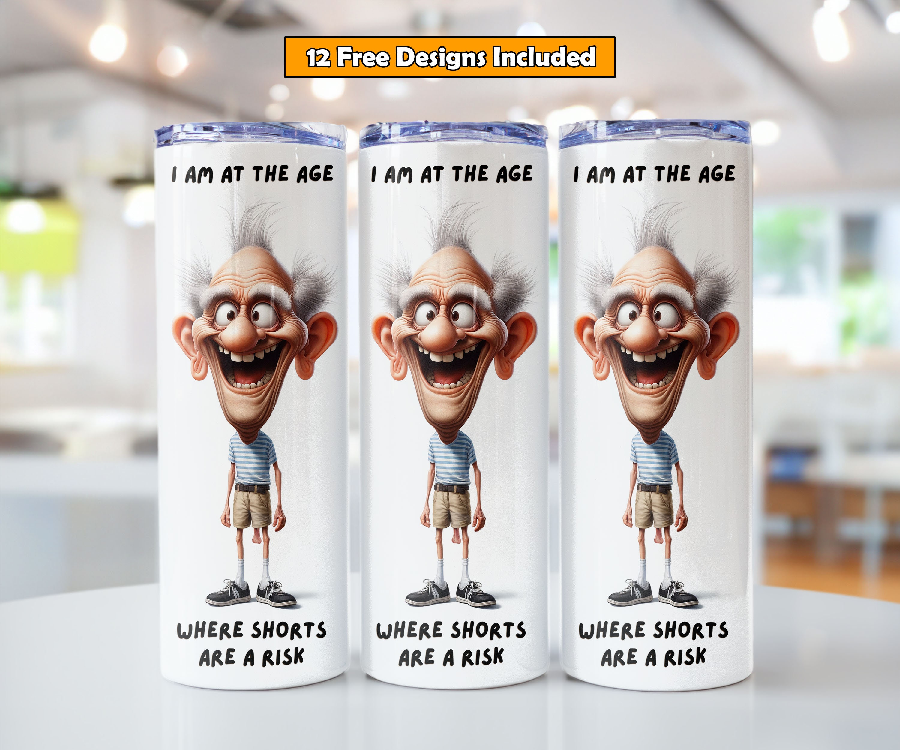 Funny Mens Sublimation Design for 20oz Tumbler Wrap, Shorts Are a Risk ...