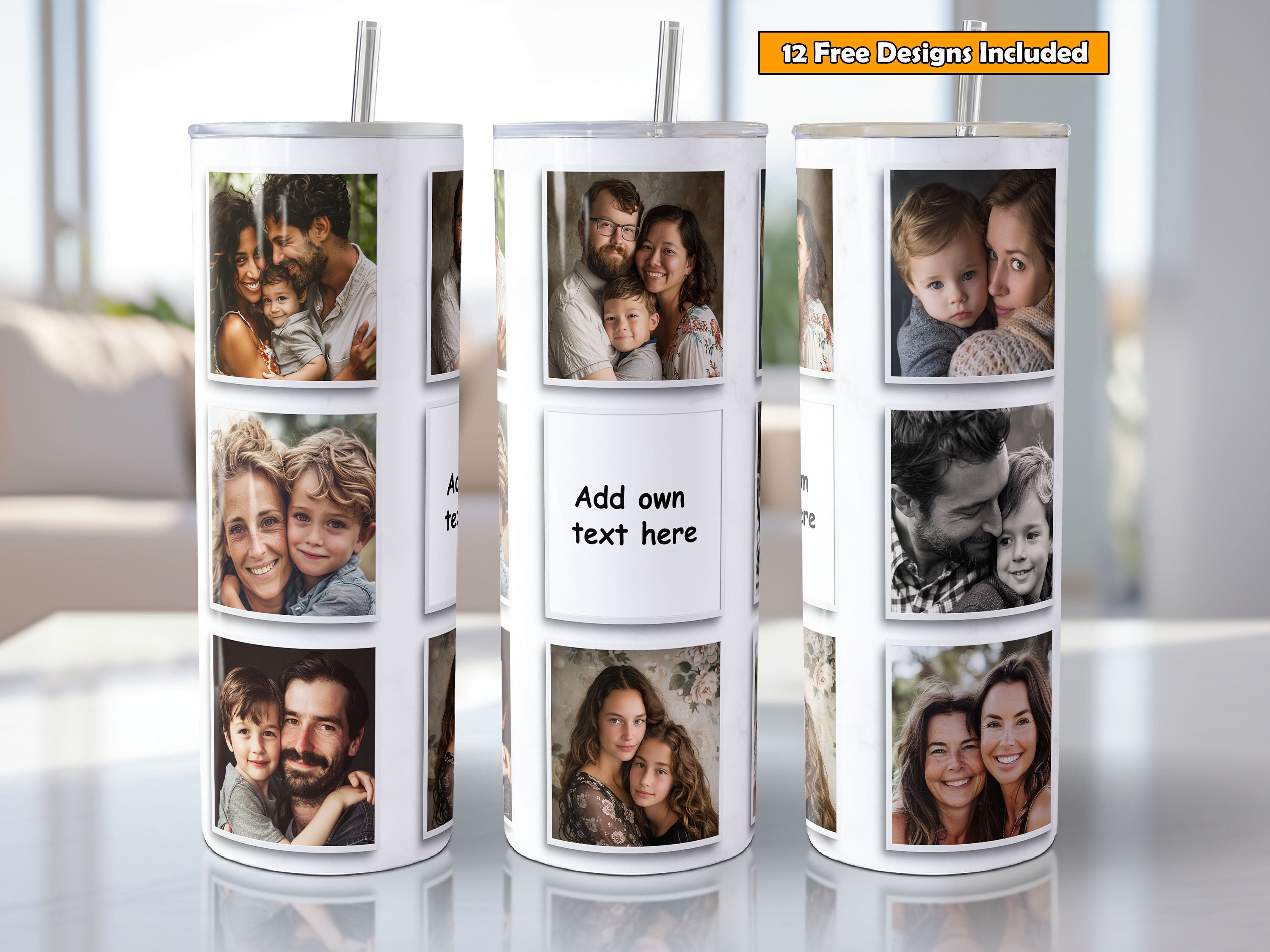 Add Own Photos and Text Tumbler Sublimation for 20oz Tumbler Wrap Photo ...