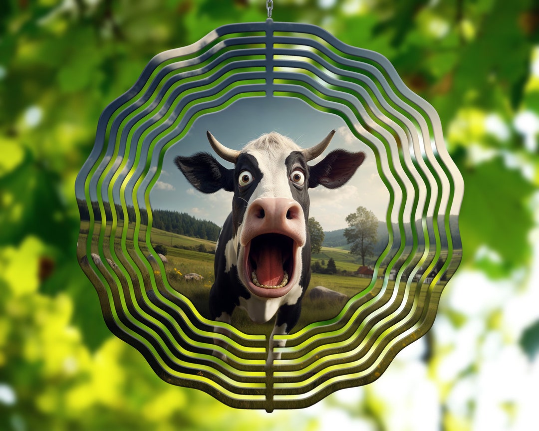 Funny Cow Design for Garden Wind Spinner, Funny Cow Sublimation Design ...