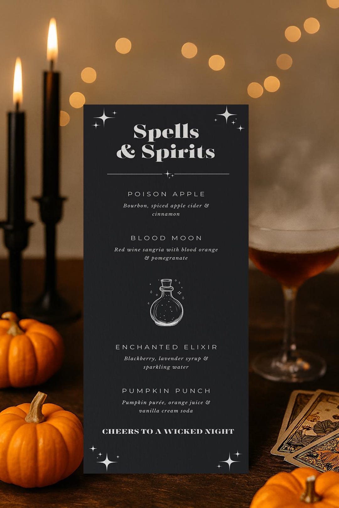 Halloween Bar Menu | Signature Drinks Sign | Spooky Cocktail Menu ...