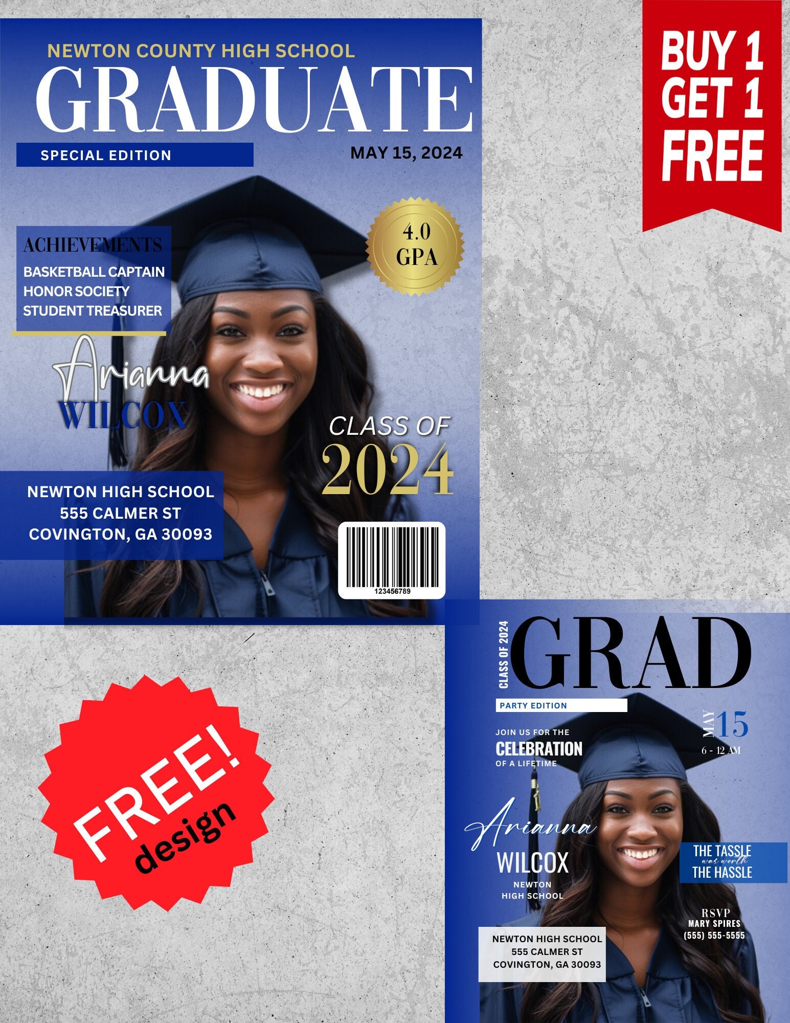 Graduation Magazine Cover, Magazine Cover Invite, Homecoming Invite ...