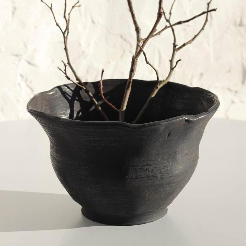 Black Ceramic Bowl - Etsy