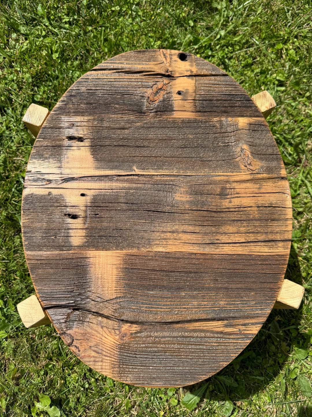 Rustic Oval Coffee Table Natural Oak Handmade Furniture, Small Modern ...