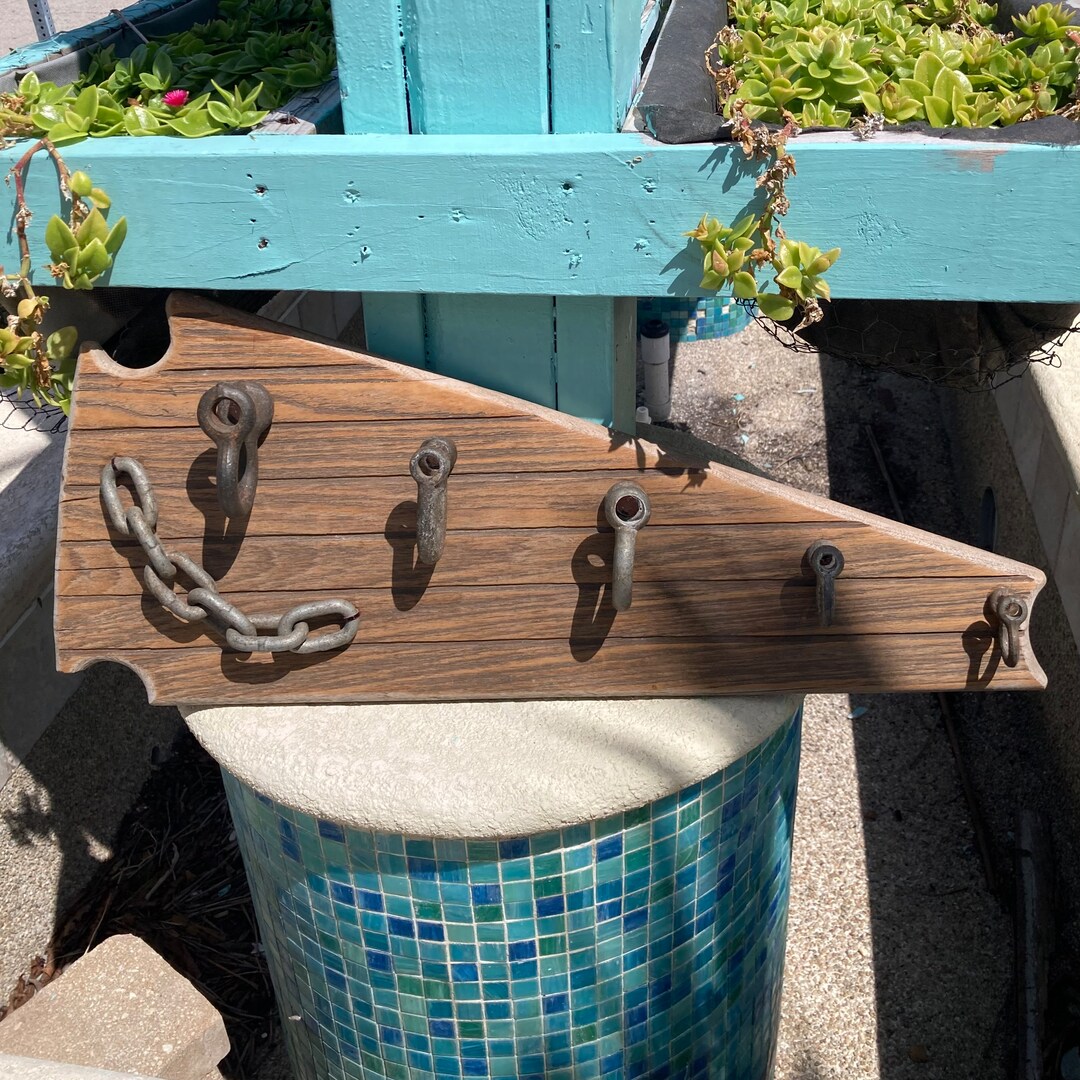 Coastal Coat Rack,hat Rack,towel Rack-authentic Boat Plank,vintage ...