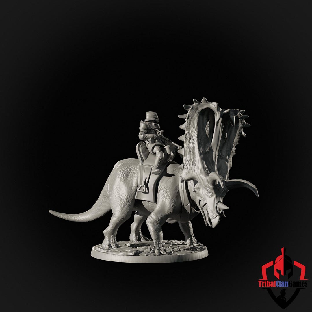 Pentaceratops Mount Rider | Dinoworld Kingdoms 4 | Fantasy 3D Printed ...
