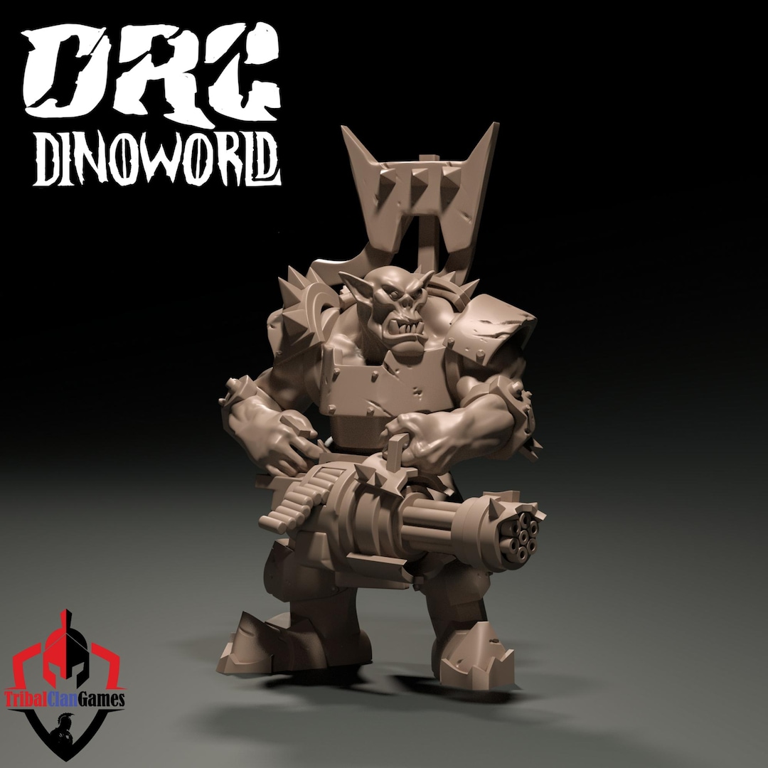Orc Minigun | Dinoworld Orcs 2 | Fantasy 3D Printed RPG Miniatures - Etsy