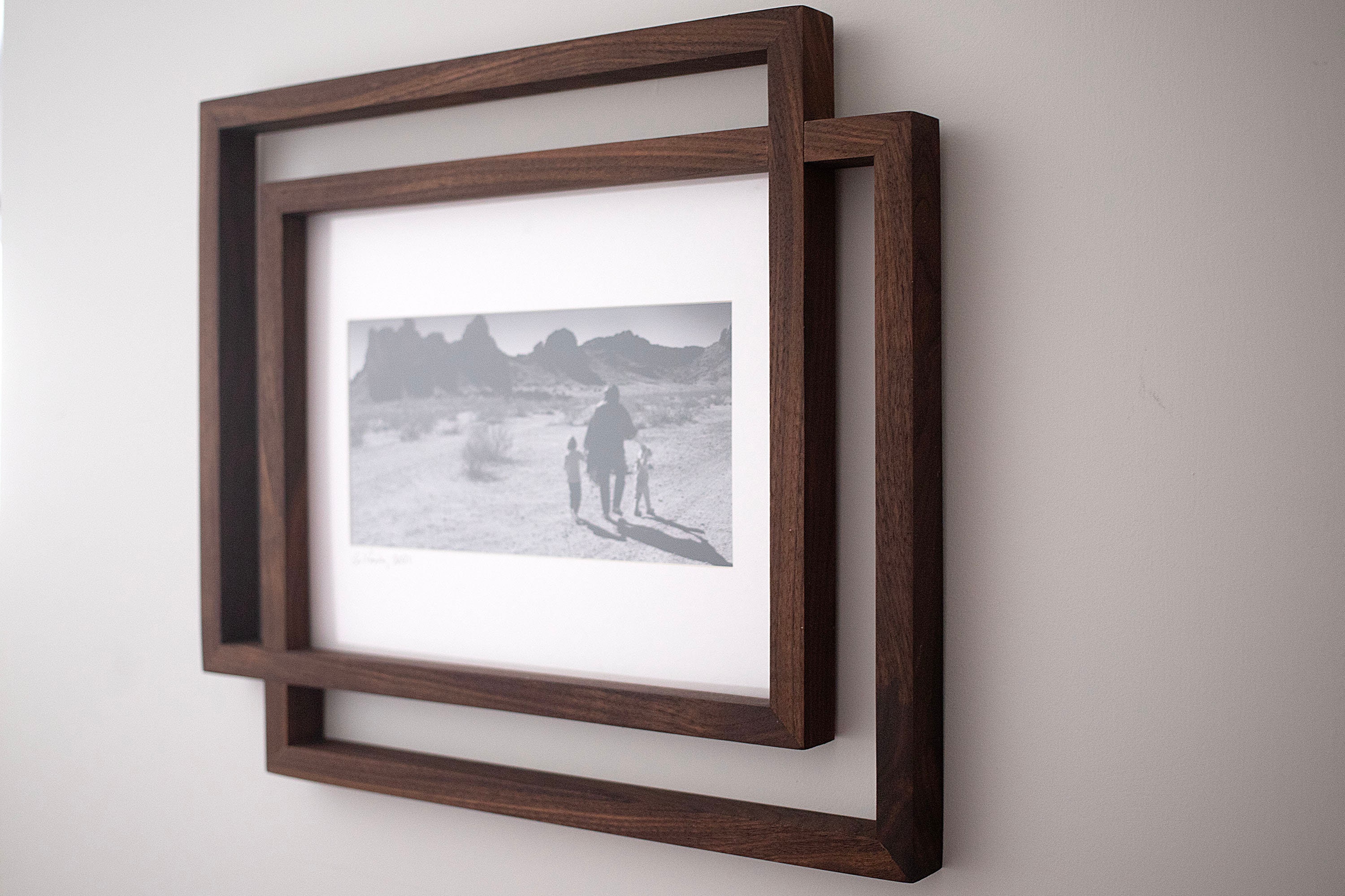 Solid Walnut Mid-century Modern Picture Frame 11x14 parallax - Etsy