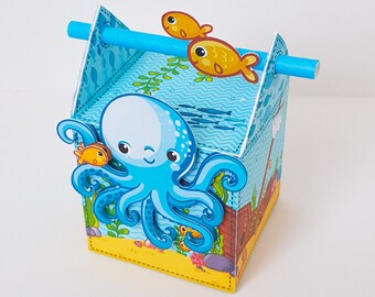 Under the Sea Party Favor Digital Box Treasure Box Deep Ocean Party ...
