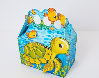 Under the Sea Party Favor Digital Box Treasure Box Deep Ocean Party ...