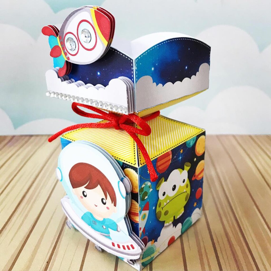 Astronaut Theme Party Digital Favor Box Astronaut Birthday Supplies ...