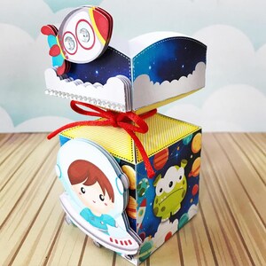Astronaut Theme Party Digital Favor Box Astronaut Birthday Supplies ...