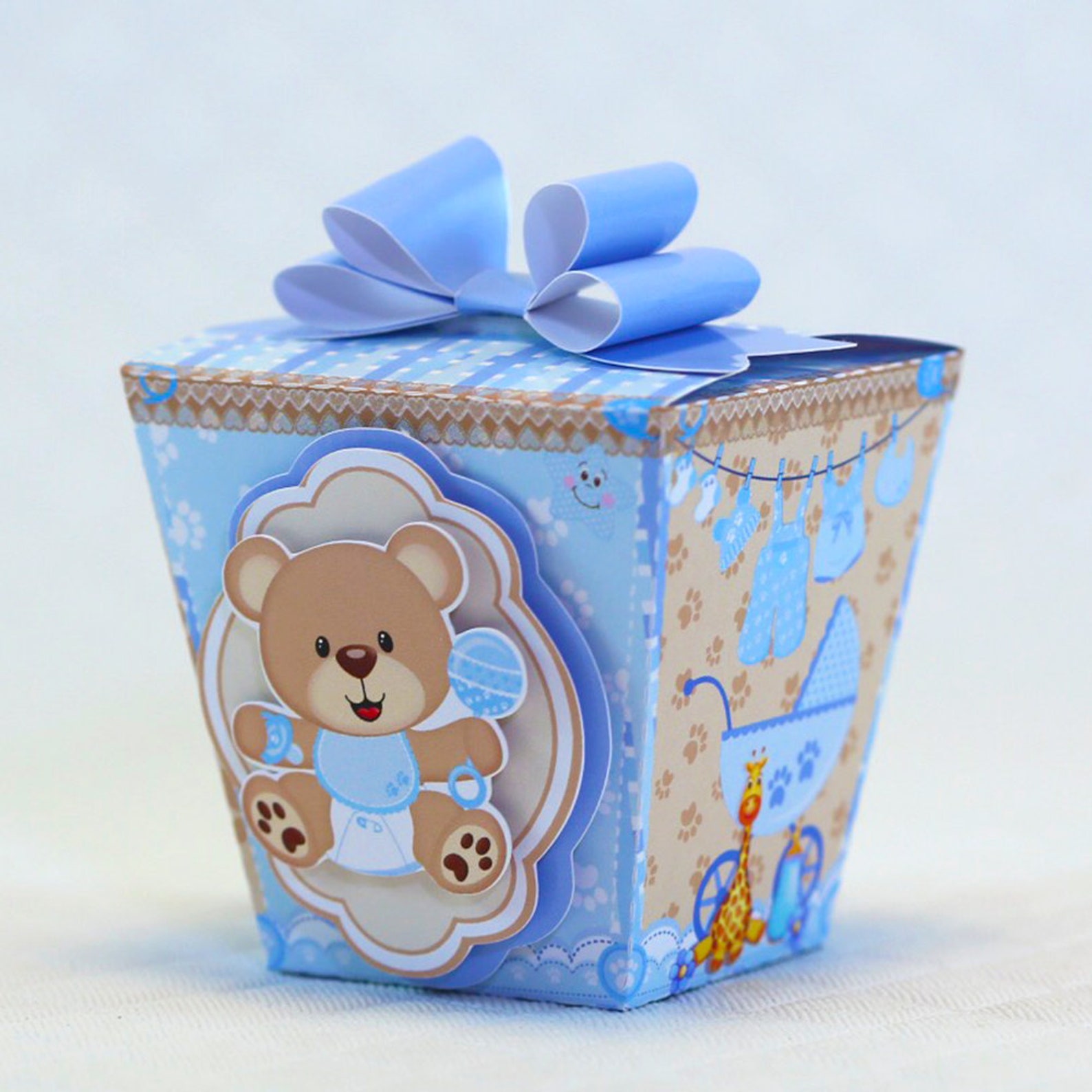 Baby Shower Bear Favor Digital Gable Box | Baby Shower Favors | Baby ...