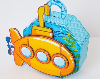 Under the Sea Party Favor Digital Box Treasure Box Deep Ocean Party ...