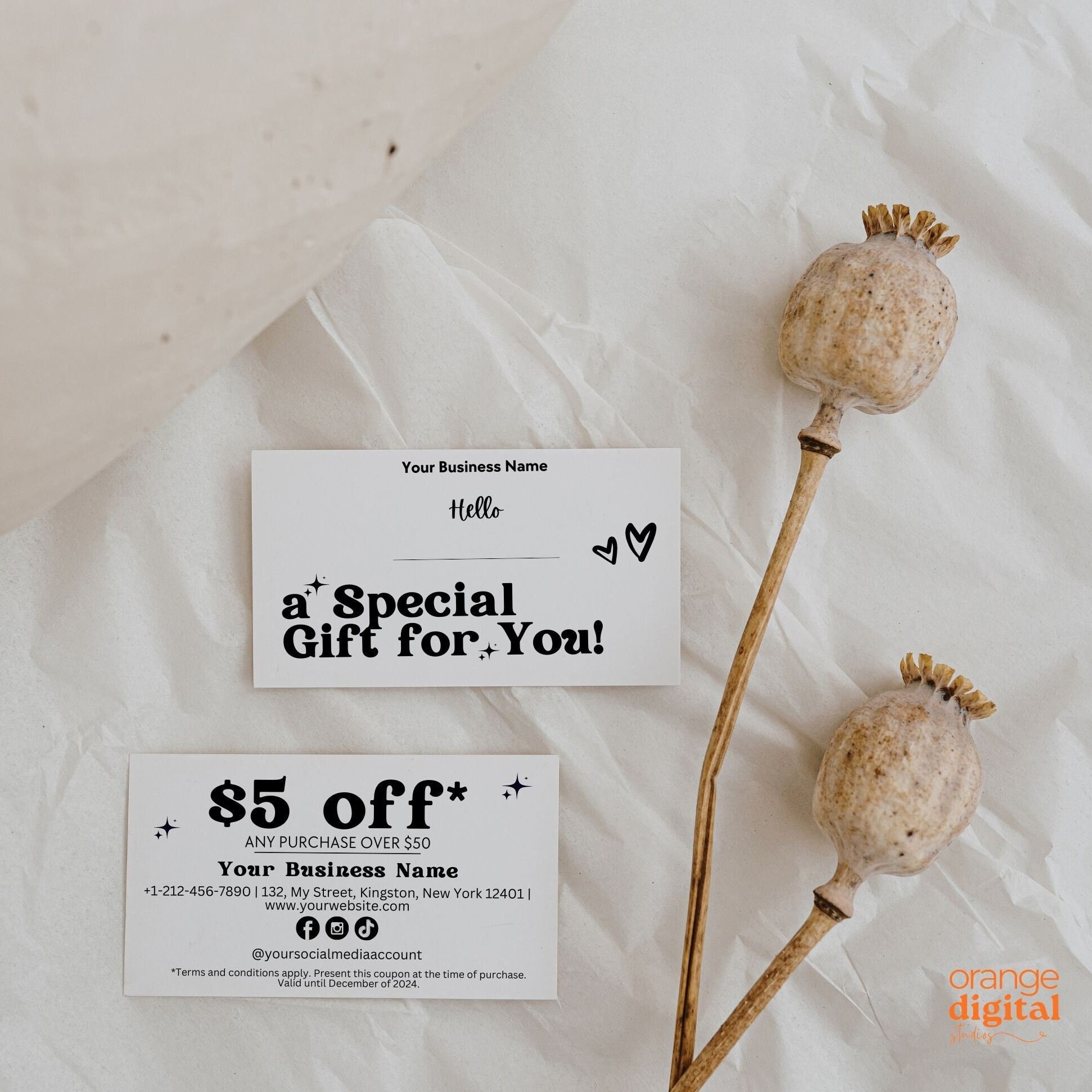 Retro Coupon Card Template for Small Business Editable Canva Design ...