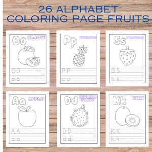 Fruit Coloring Pages, a Toddler-friendly Alphabet Coloring Book ...