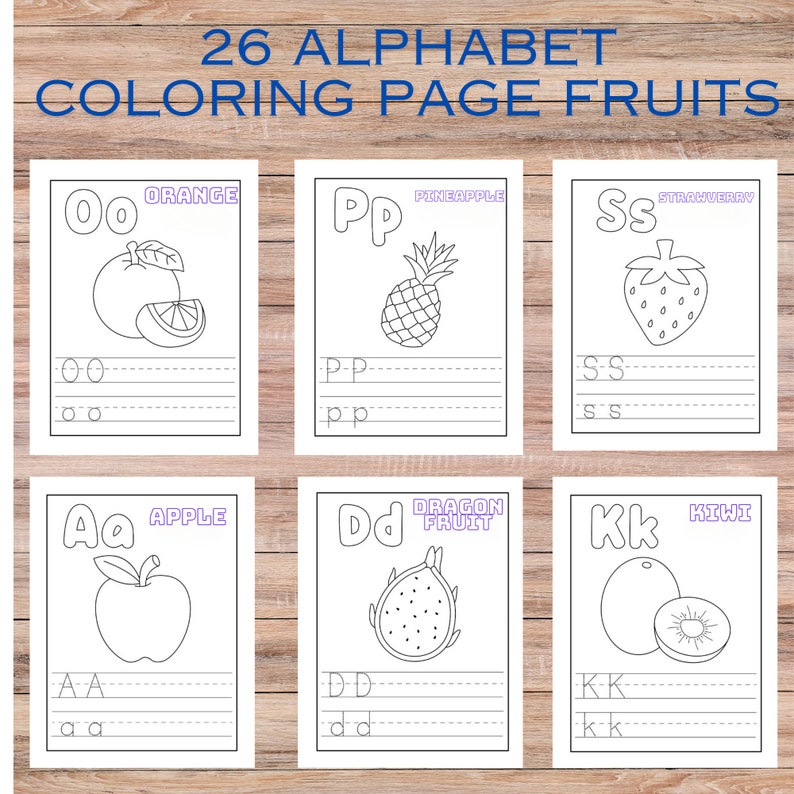 Fruit Coloring Pages, a Toddler-friendly Alphabet Coloring Book ...