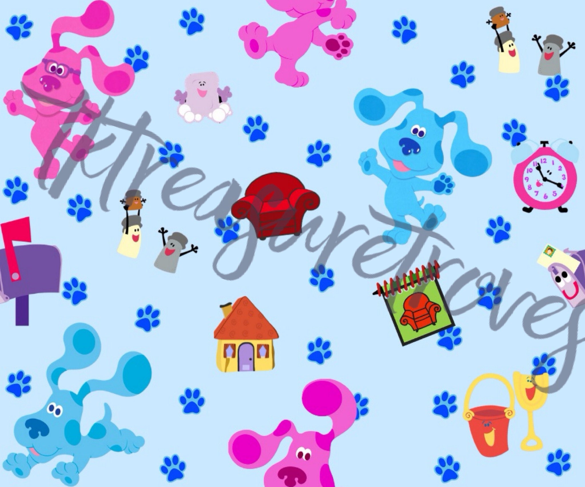 Blue’s Clues Seamless File, Blue’s Seamless, Blue and Magenta Seamless ...