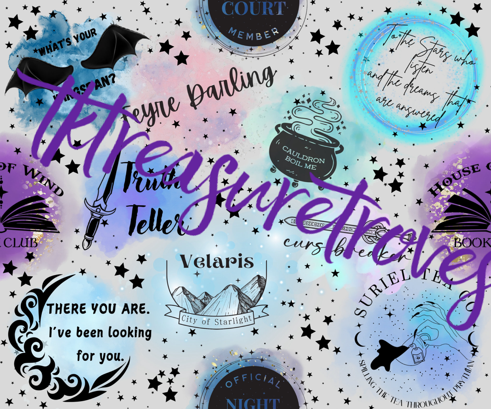 ACOTAR Seamless File, Acotar, Smut, Book, Fantasy, Book Lover, Digital ...