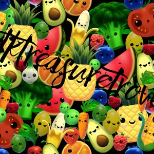 Tutti Fruity Seamless File, Jumping and Dancing, Fruits, Vegetables ...