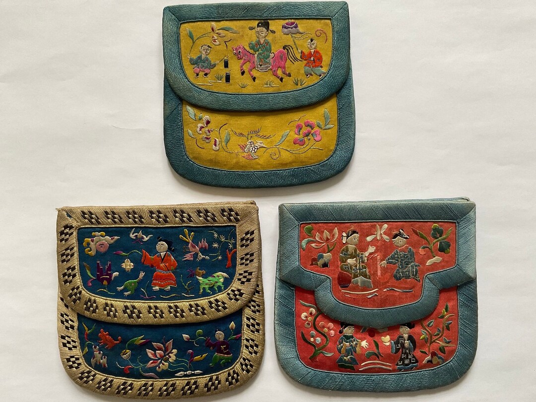 Antique Chinese Purses (embroidered) Qing Dynasty (3 Pieces) - Etsy