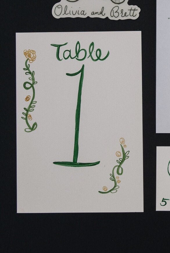 Hand Painted Wedding Table Numbers, Whimsical Design, Painted ...