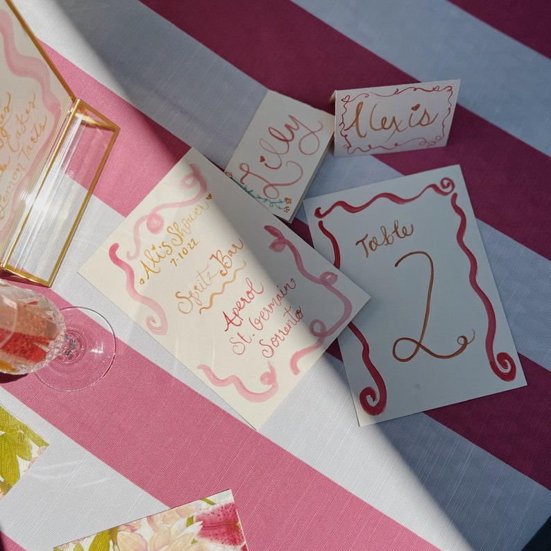 Hand Painted Wedding Table Numbers, Whimsical Design, Painted ...