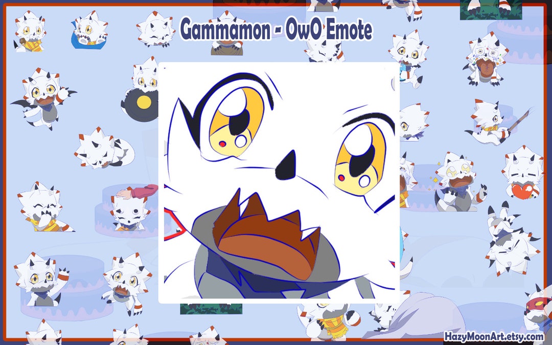 Gammamon Emote Owo for Twitch, Discord, Youtube all Sizes Cute Emotes ...