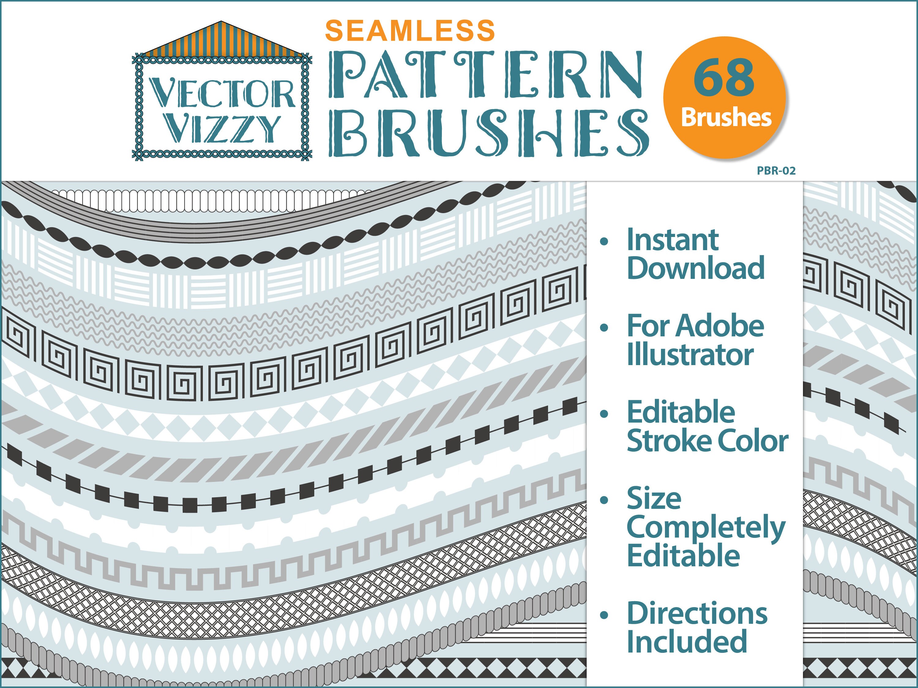 68 Downloadable Seamless Vector Pattern Brushes for Adobe Illustrator ...
