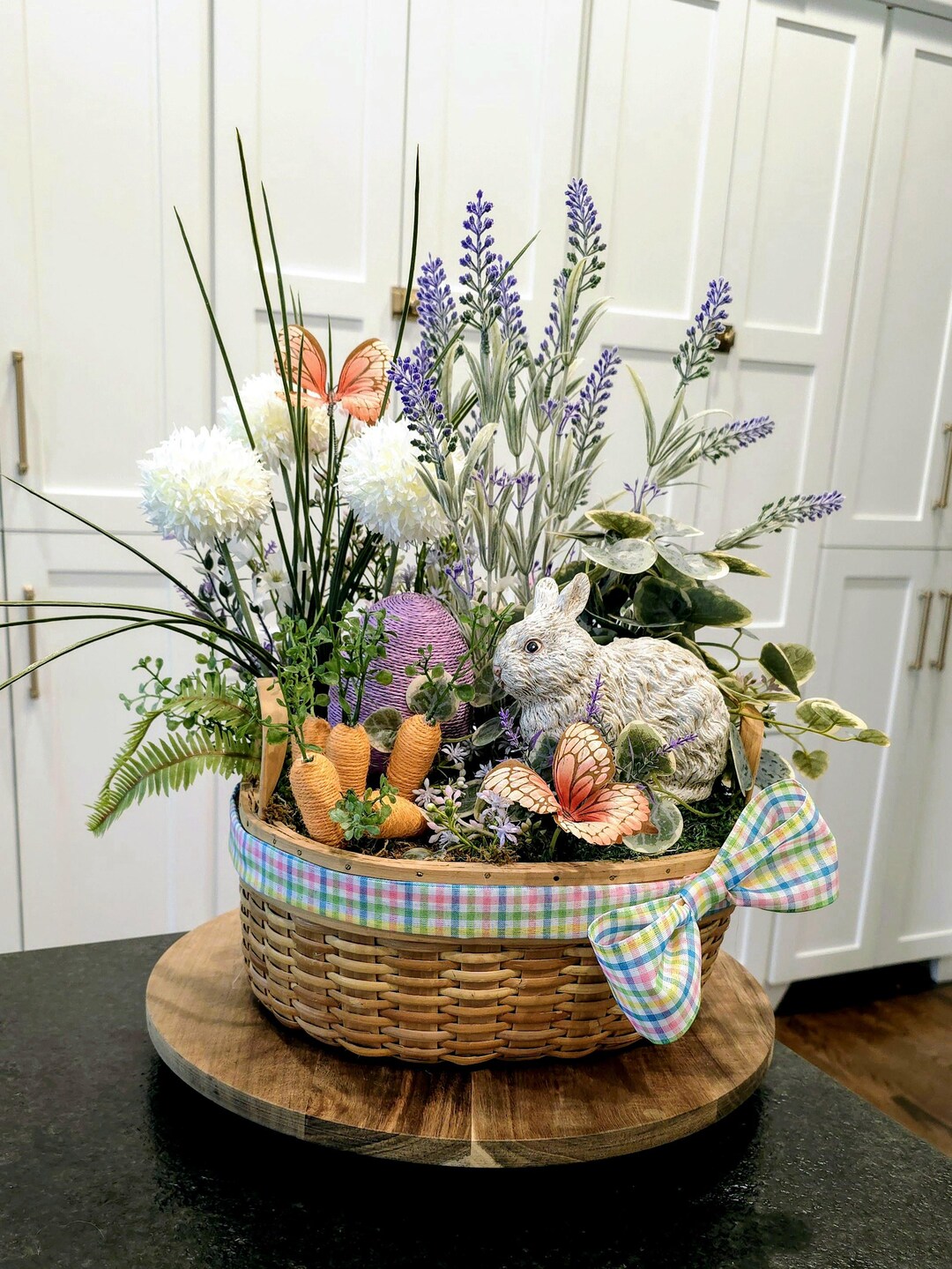 Ready to Ship Spring & Easter Centerpiece With Egg, Bunny, and Bow - Etsy