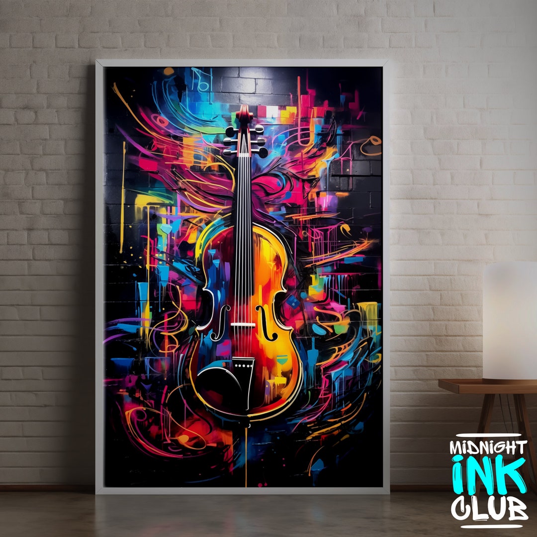 Violin | Graffiti Wall Art Print | Digital Urban Art | Street Pop Art ...