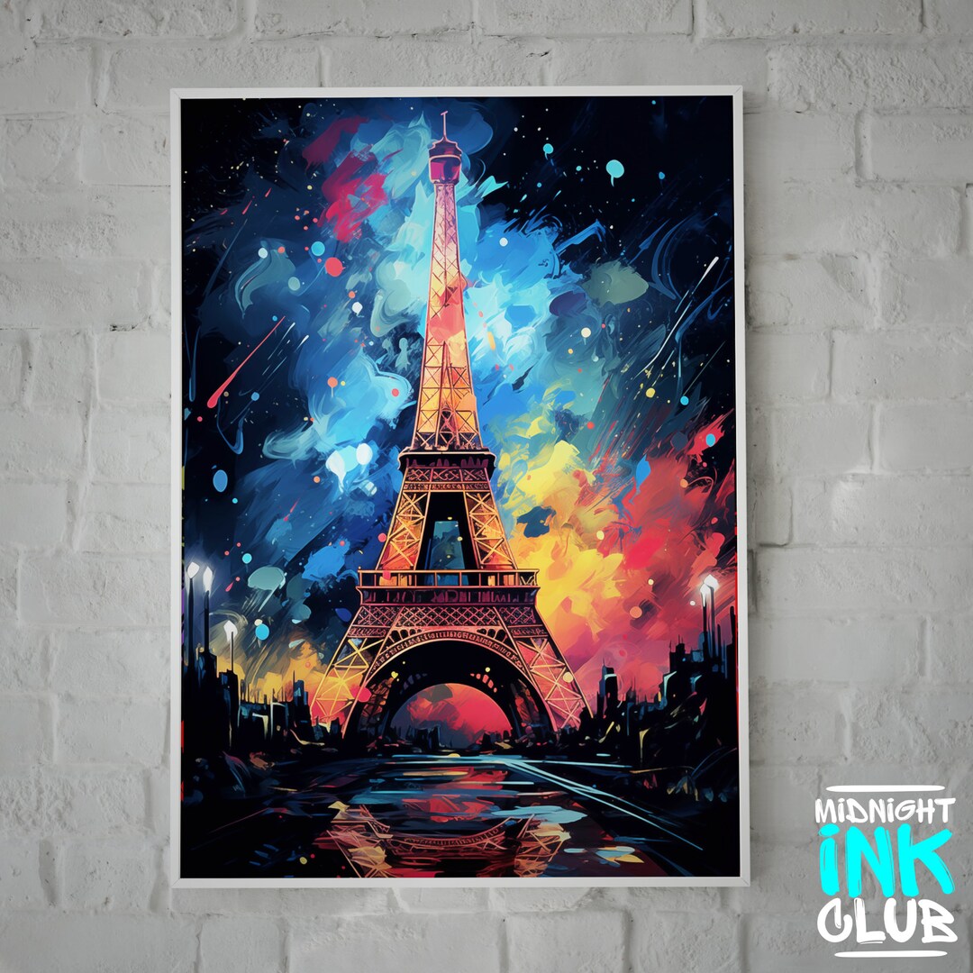 Eiffel Tower Graffiti Wall Art Print Digital Urban Art Street Pop Art ...