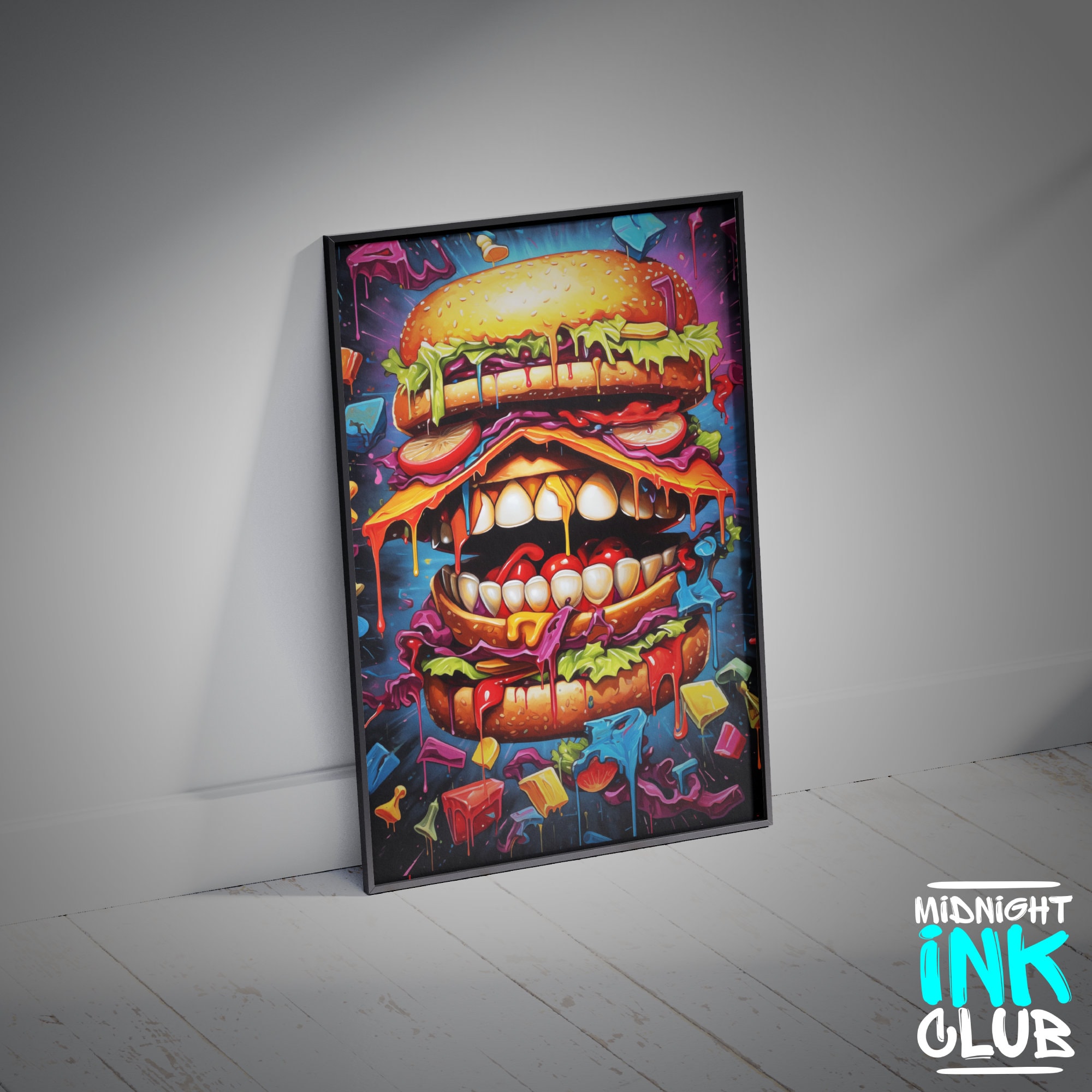 Burger | Graffiti Wall Art Print | Digital Urban Art | Street Pop Art ...