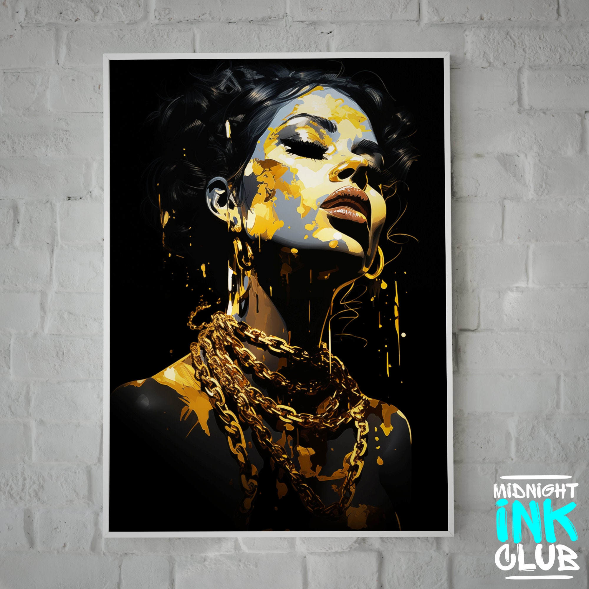 Gold Chain | Graffiti Wall Art Print | Digital Urban Art | Street Pop ...
