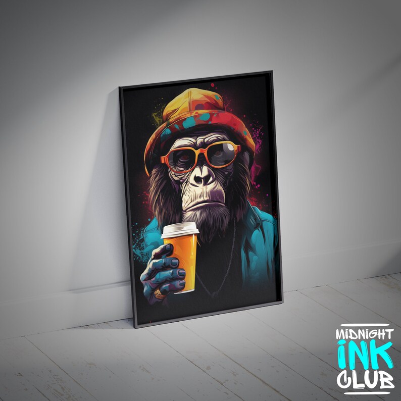 Ape Coffee | Graffiti Wall Art Print | Digital Urban Art | Street Pop ...