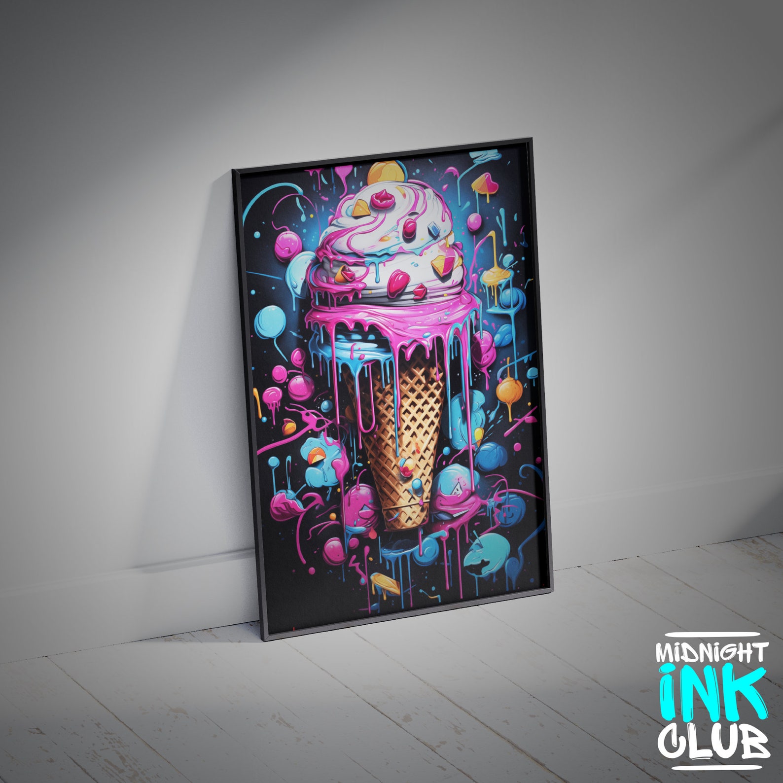 Icecream | Graffiti Wall Art Print | Digital Urban Art | Street Pop Art ...
